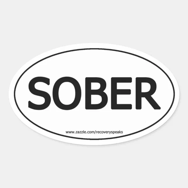 Sober Oval Sticker | Zazzle