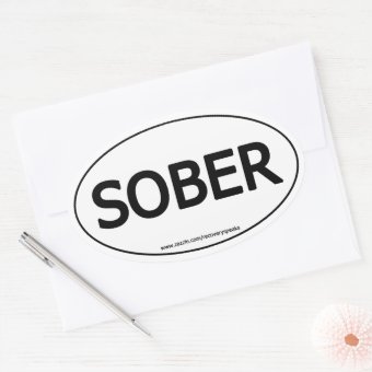 Sober Oval Sticker | Zazzle