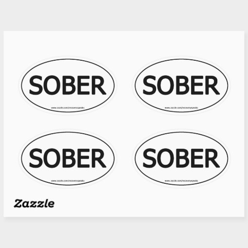 Sober Oval Sticker | Zazzle