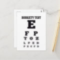 Sobriety Blurry Eye Chart Drunk Test Sober Postcard | Zazzle