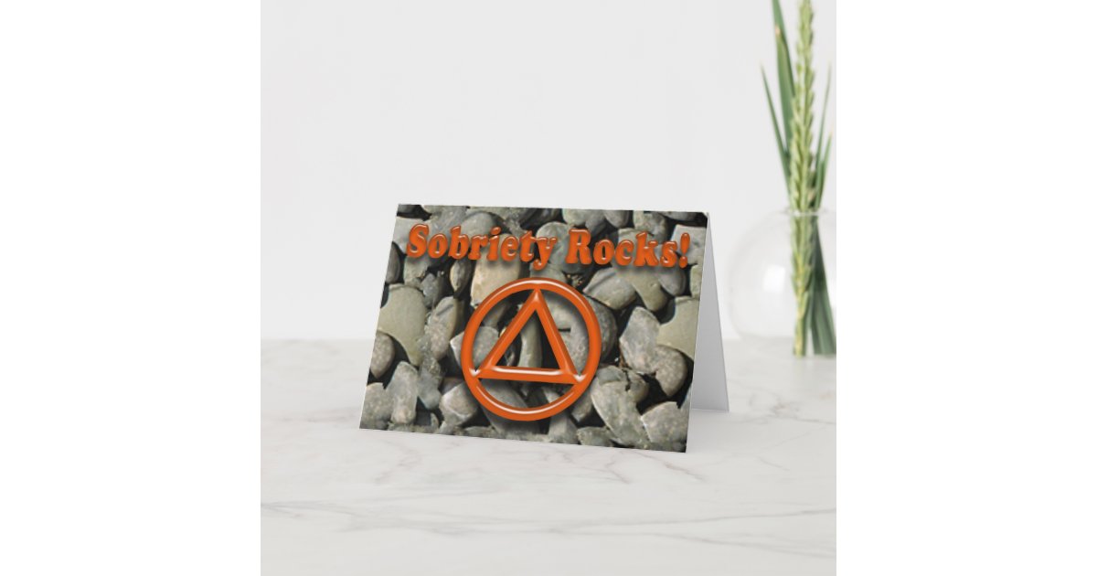 SOBRIETY ROCKS Sober Recovery Greeting Card | Zazzle