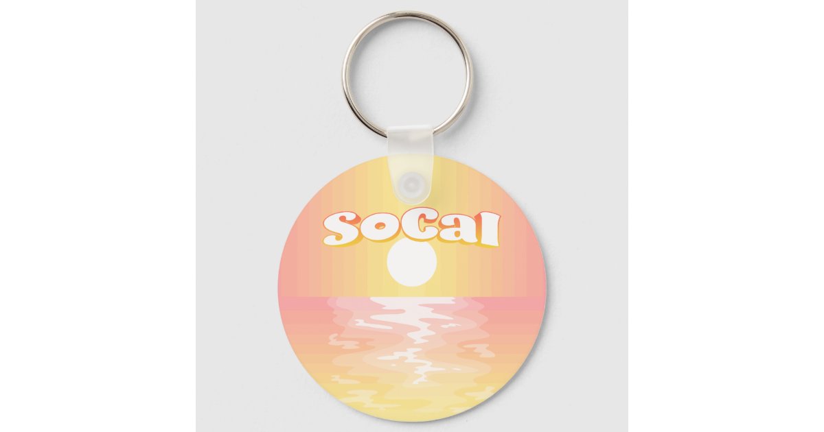 SoCal Sunset Keychain | Zazzle