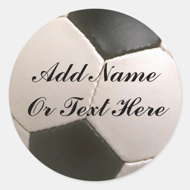 SOCCER-- ADD NAME OR TEXT HERE-STICKER CLASSIC ROUND STICKER | Zazzle