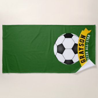 Soccer All-Star Beach Towel | Zazzle