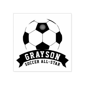 Soccer All-Star Rubber Stamp | Zazzle