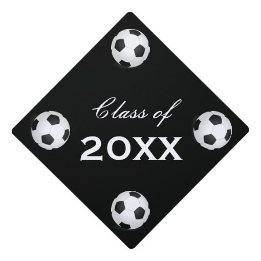 Soccer Any Custom Color Class of Year Graduation Cap Topper | Zazzle