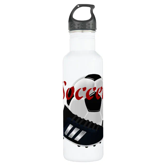 Soccer Ball and Cleat Sports Water Bottle | Zazzle
