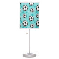 Soccer Ball and Goal Pattern Teal Table Lamp | Zazzle