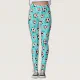 Soccer Ball and Goal Teal Pattern Leggings | Zazzle