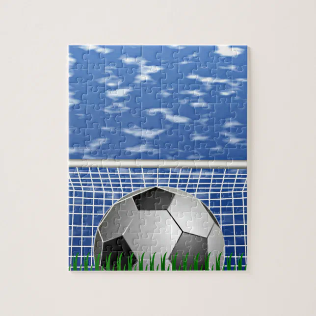 Soccer ball and net jigsaw puzzle | Zazzle