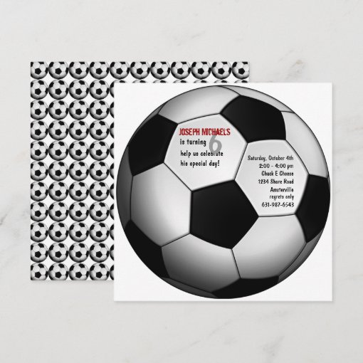 Soccer Ball Birthday Party Invitation | Zazzle