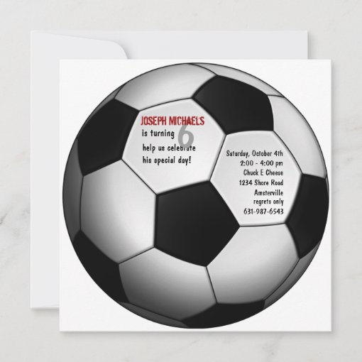 Soccer Ball Birthday Party Invitation | Zazzle