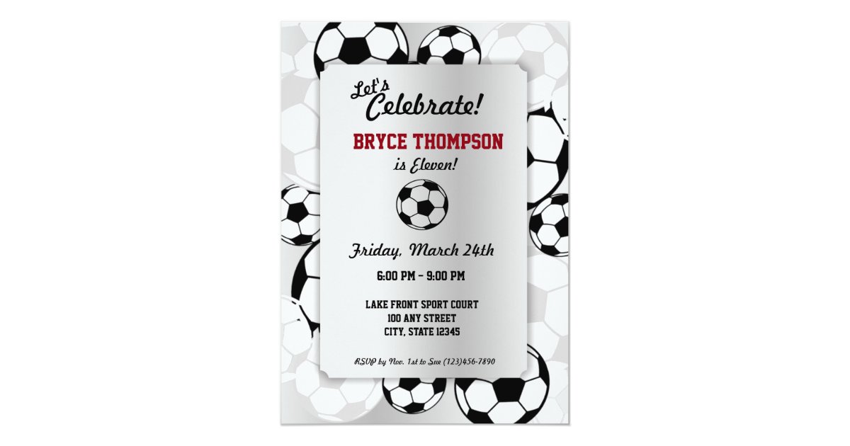 Soccer Ball Birthday Party Invitation | Zazzle.com