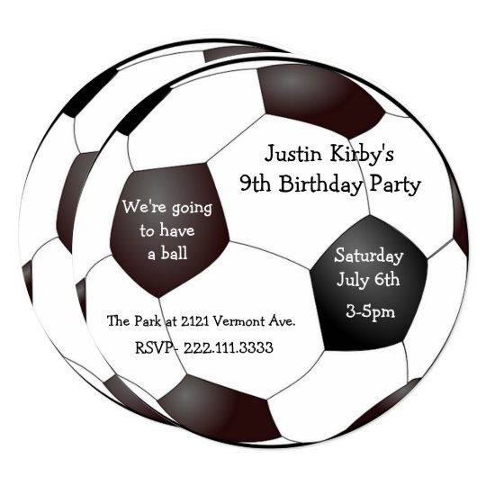 Soccer ball Birthday Party Invitation | Zazzle.com