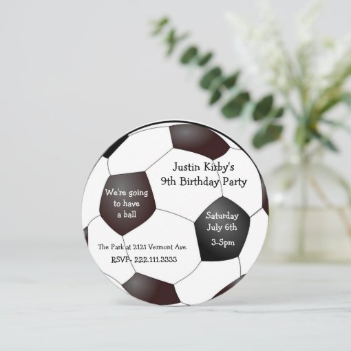 Soccer ball Birthday Party Invitation | Zazzle