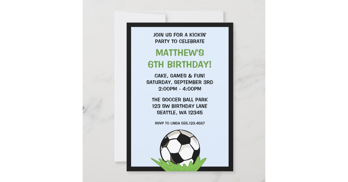 Soccer Ball Birthday Party Invitations | Zazzle