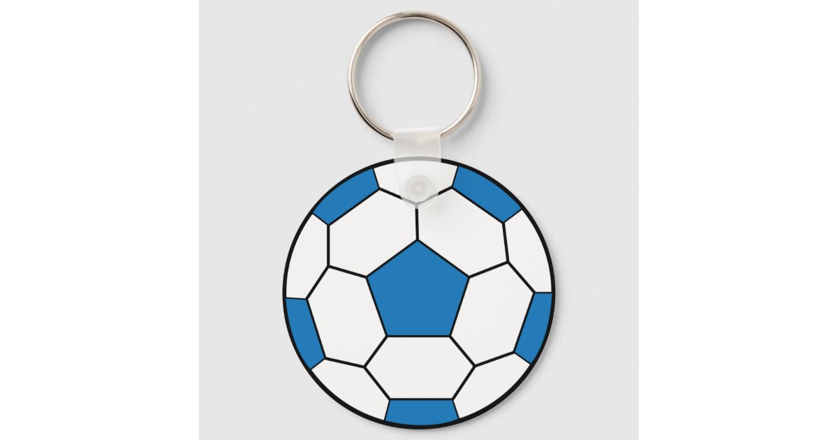 Soccer Ball Blue Keychain | Zazzle
