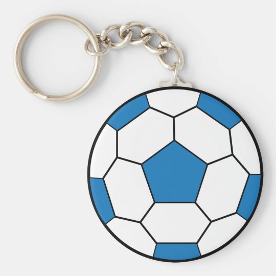 Soccer Ball Blue Keychain | Zazzle.com