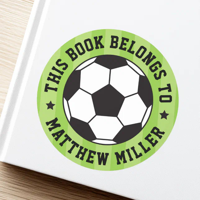 Soccer ball bookplate book label | Zazzle