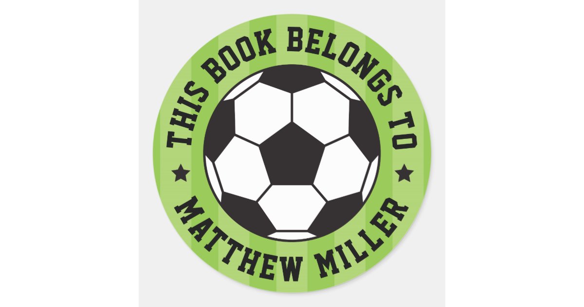 Soccer ball bookplate book label | Zazzle