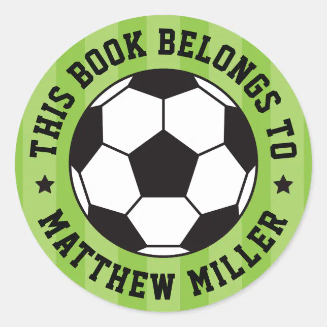 Soccer ball bookplate book label | Zazzle