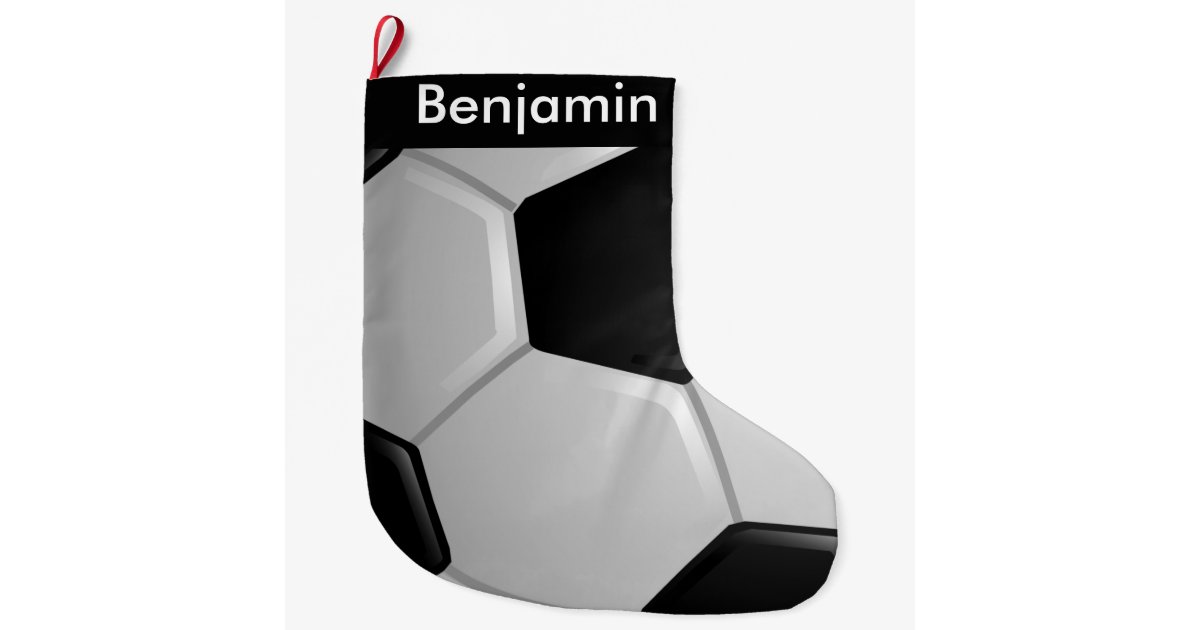 Soccer Ball Design Large Christmas Stocking | Zazzle