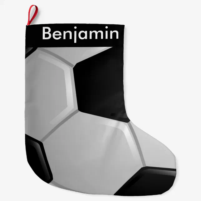 Soccer Ball Design Large Christmas Stocking | Zazzle