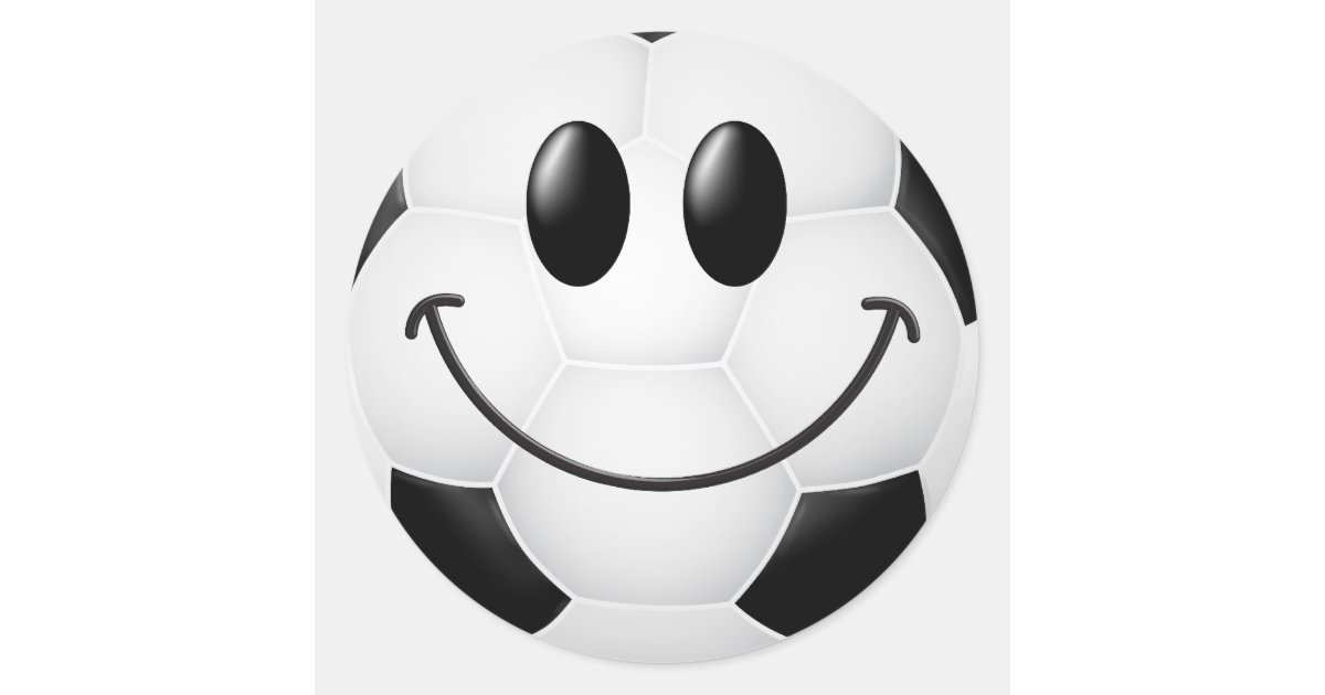 Soccer Ball Face Classic Round Sticker | Zazzle