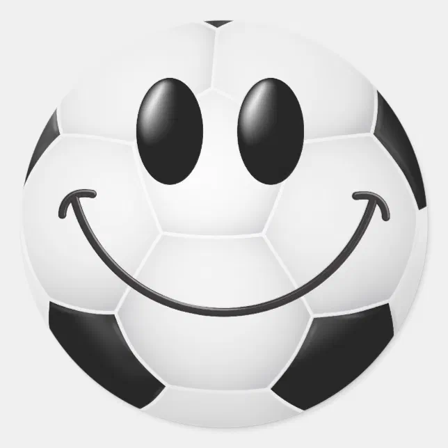 Soccer Ball Face Classic Round Sticker | Zazzle