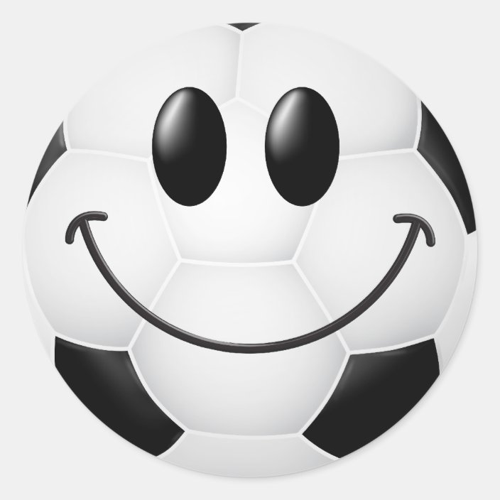 Soccer Ball Face Classic Round Sticker | Zazzle.com