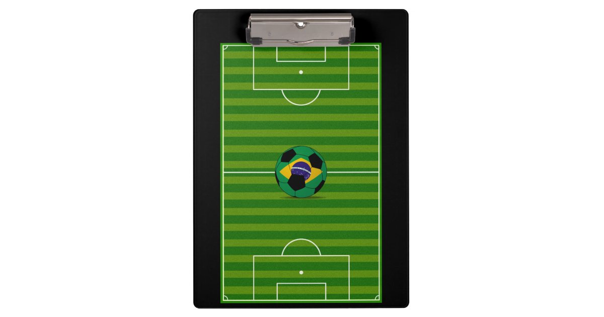 Soccer ball field clipboard | Zazzle