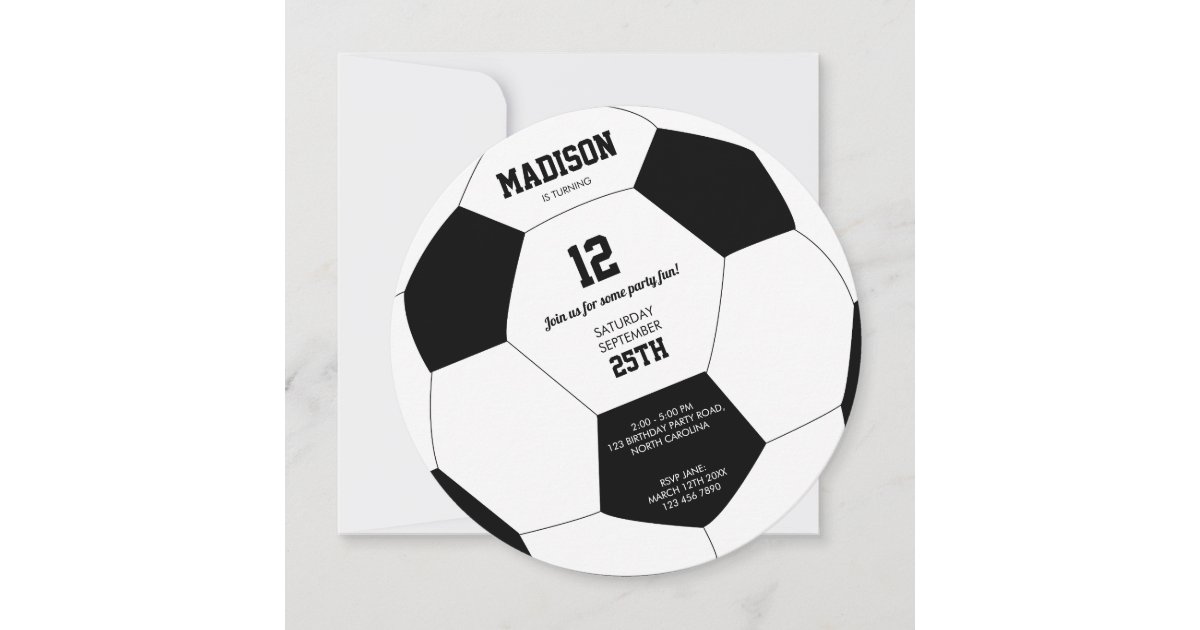 Soccer Ball Football Birthday Party Invitation | Zazzle
