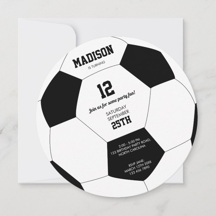 Soccer Ball Football Birthday Party Invitation | Zazzle.com