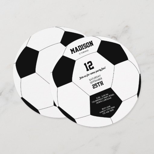 Soccer Ball Football Birthday Party Invitation | Zazzle