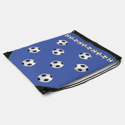 Soccer Ball Football Soccer Blue Pattern Kids Drawstring Bag | Zazzle