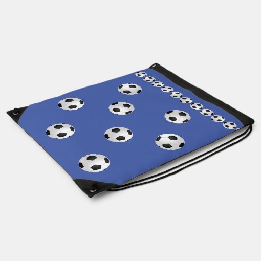 Soccer Ball Football Soccer Blue Pattern Kids Drawstring Bag | Zazzle