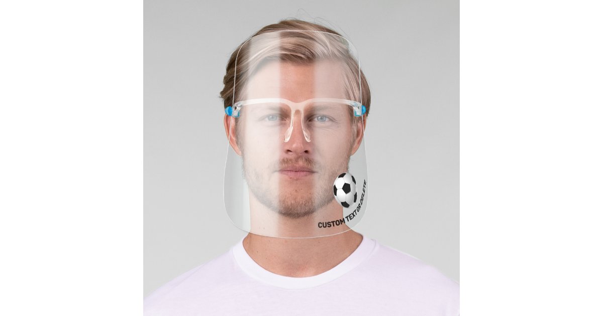 Soccer Ball, Futball Personalized Sports Face Shield | Zazzle
