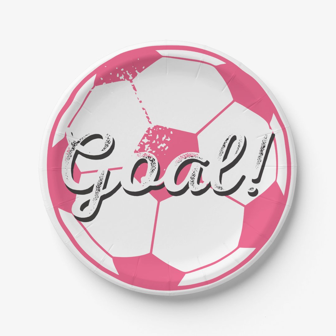 Soccer Ball Goal Plates - Pink | Zazzle