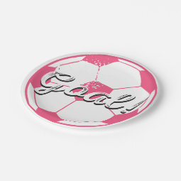 Soccer Ball Goal Plates - Pink | Zazzle