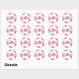 Soccer Ball Goal Stickers - Pink | Zazzle