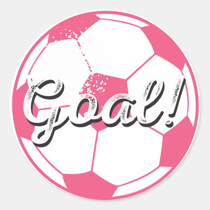 Soccer Ball Goal Stickers - Pink | Zazzle