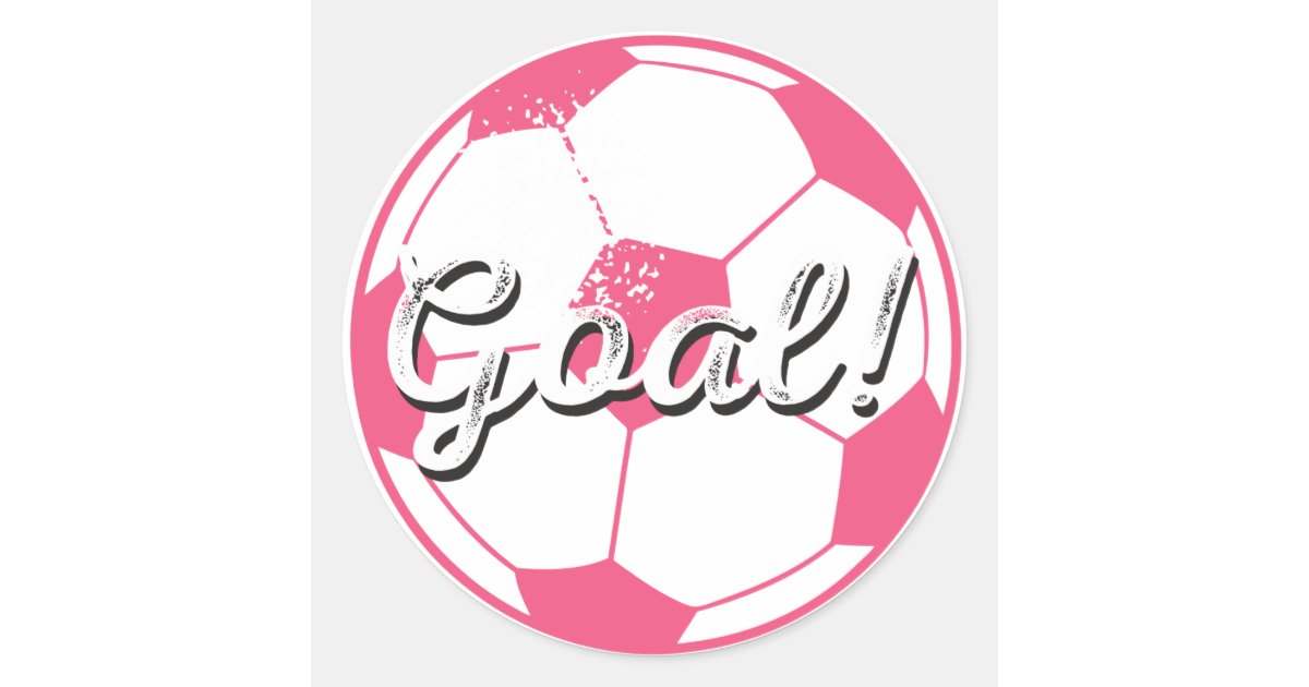 Soccer Ball Goal Stickers - Pink | Zazzle