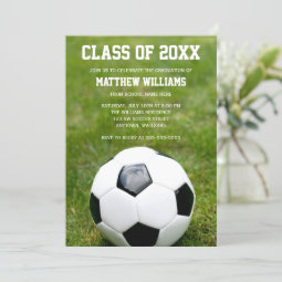 Soccer Ball Graduation Party Announcement | Zazzle