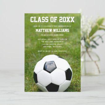 Soccer Ball Graduation Party Announcement | Zazzle