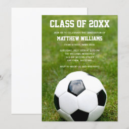 Soccer Ball Graduation Party Announcement | Zazzle