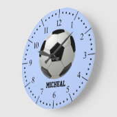 Soccer ball illustration personalized large clock | Zazzle