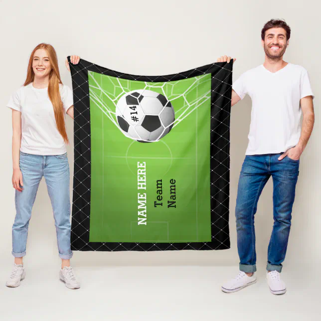 Soccer Ball in Net Fleece Blanket | Zazzle