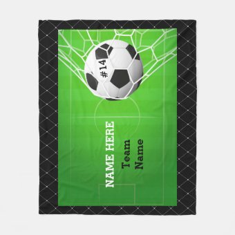 Soccer Ball in Net Fleece Blanket | Zazzle