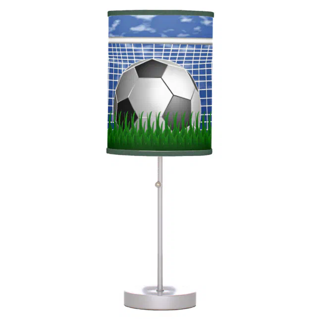Soccer ball in the net - summer day table lamp | Zazzle