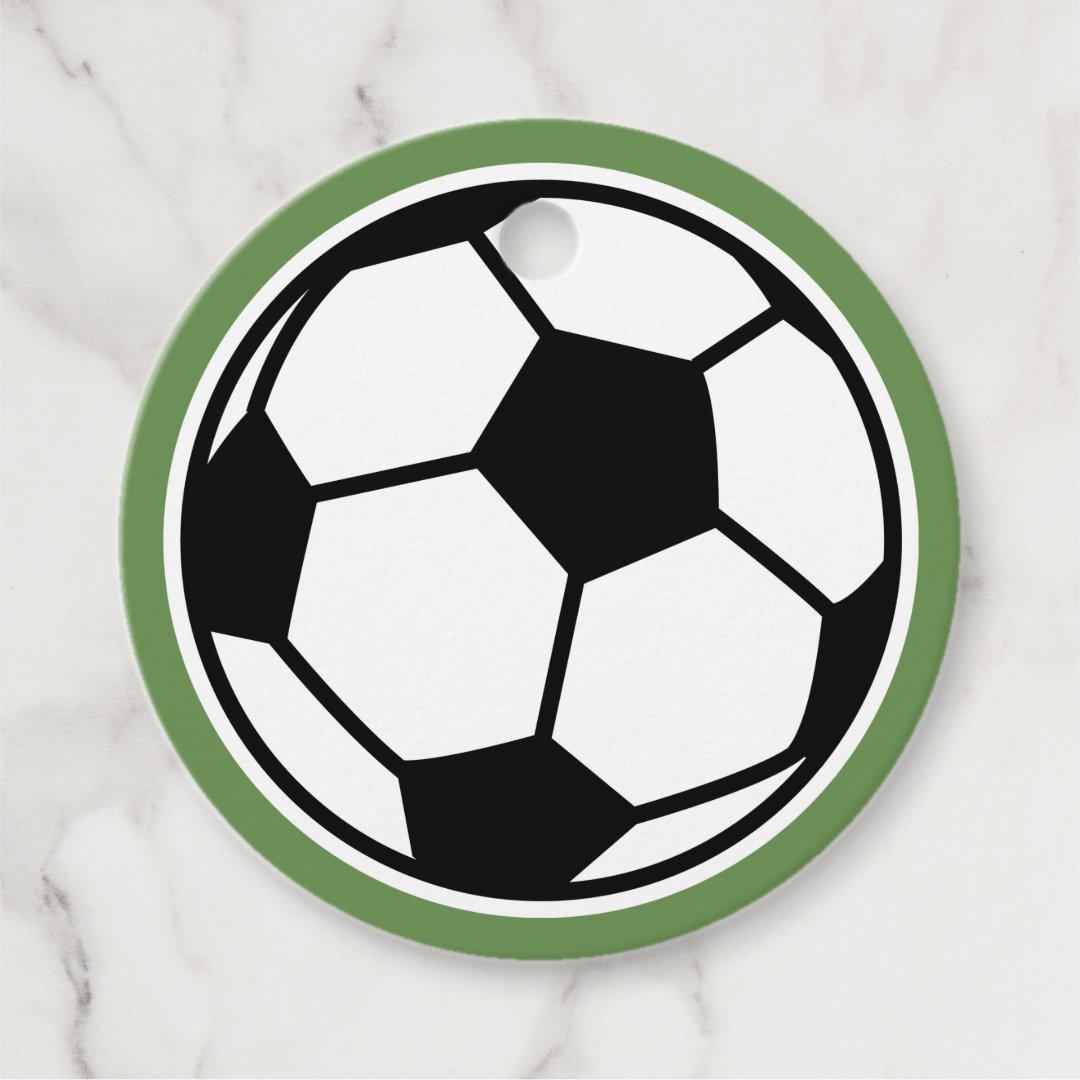 Soccer ball kid's sports Birthday party gift Favor Tags | Zazzle